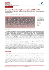 Sign language recognition using deep learning through LSTM and CNN - UMPSA-IR